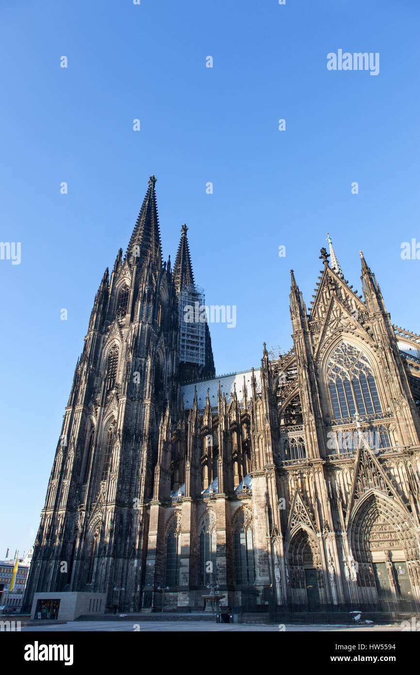 Cologne cathedral on clear day, Germany Stock Photo - Alamy