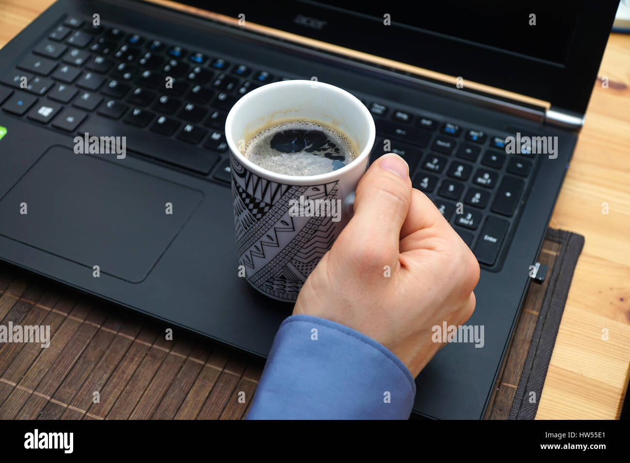coffee break at work for relaxation Stock Photo - Alamy