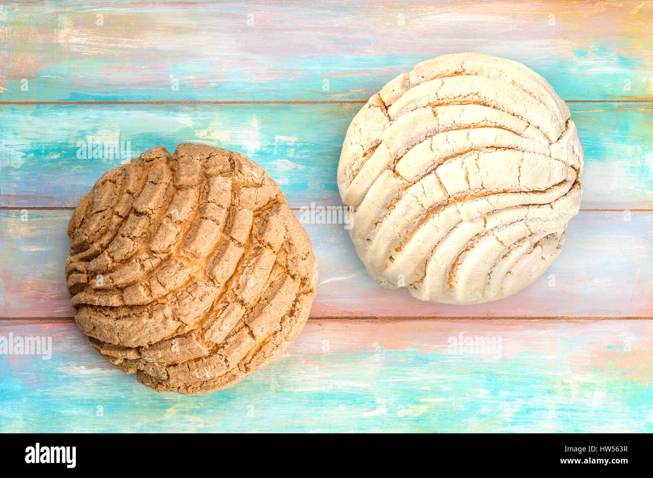Conchas sweet bread traditional bakery of Mexico Stock Photo - Alamy