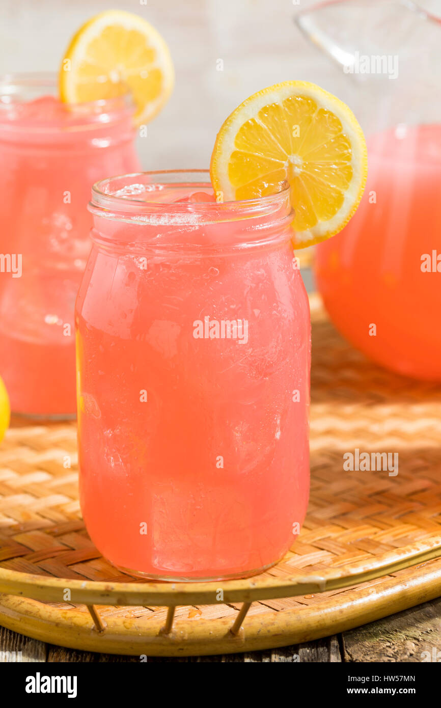 Homemade Fresh Pink Lemonade Ready to Drink Stock Photo - Alamy