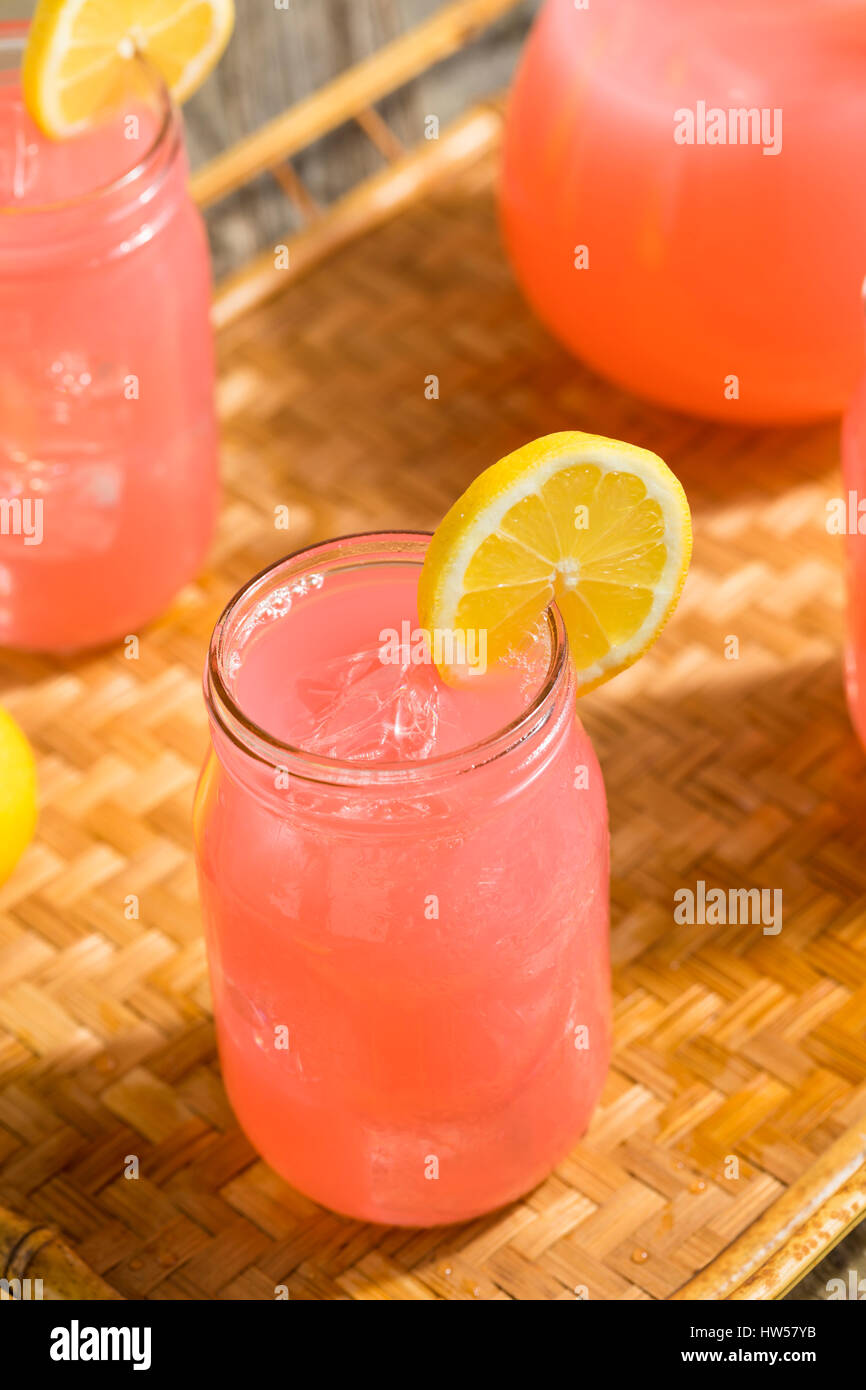 Homemade Fresh Pink Lemonade Ready to Drink Stock Photo - Alamy