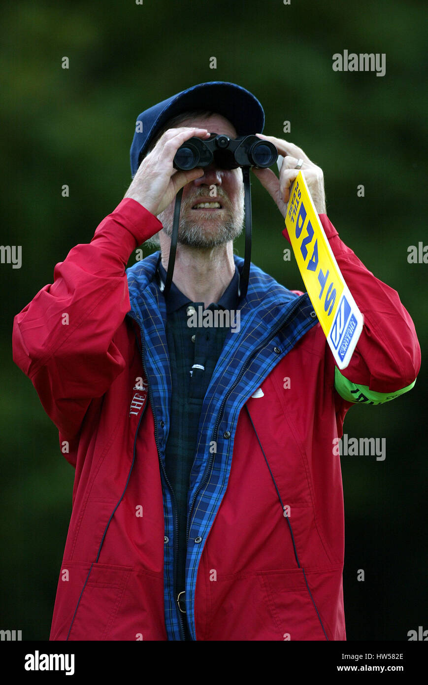 GOLF MARSHALL WITH BINOCULARS BRITISH OPEN MUIRFIELD MUIRFIELD GOLF ...