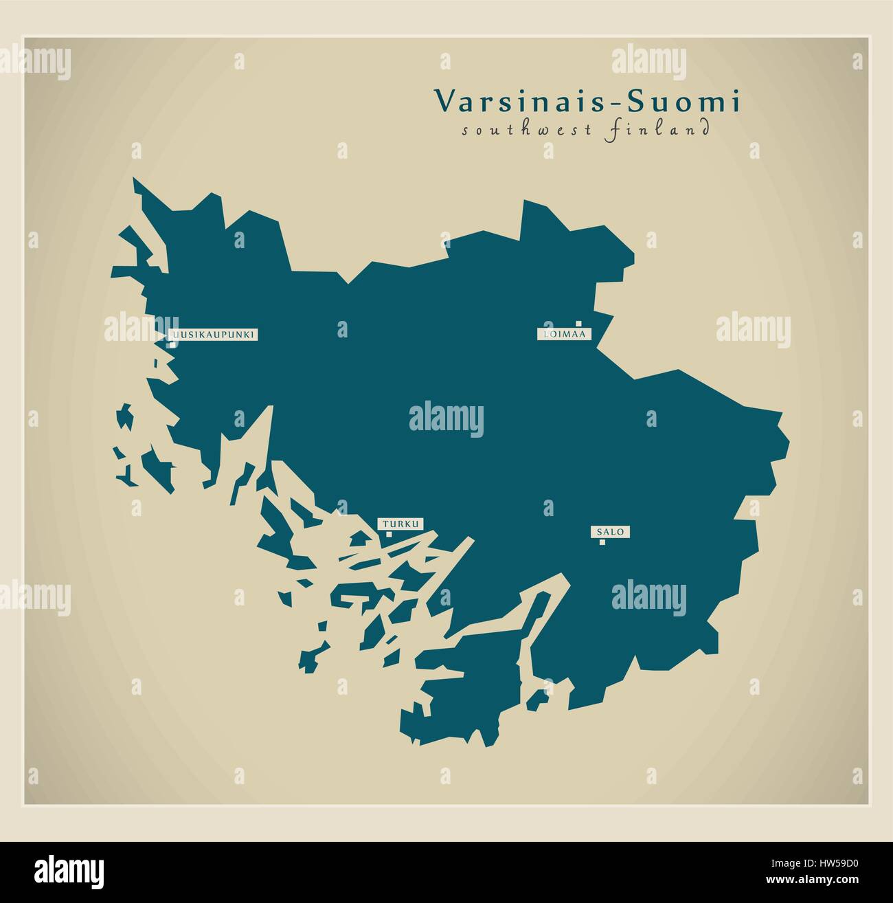 Modern Map - Varsinais-Suomi FI Stock Vector Image & Art - Alamy