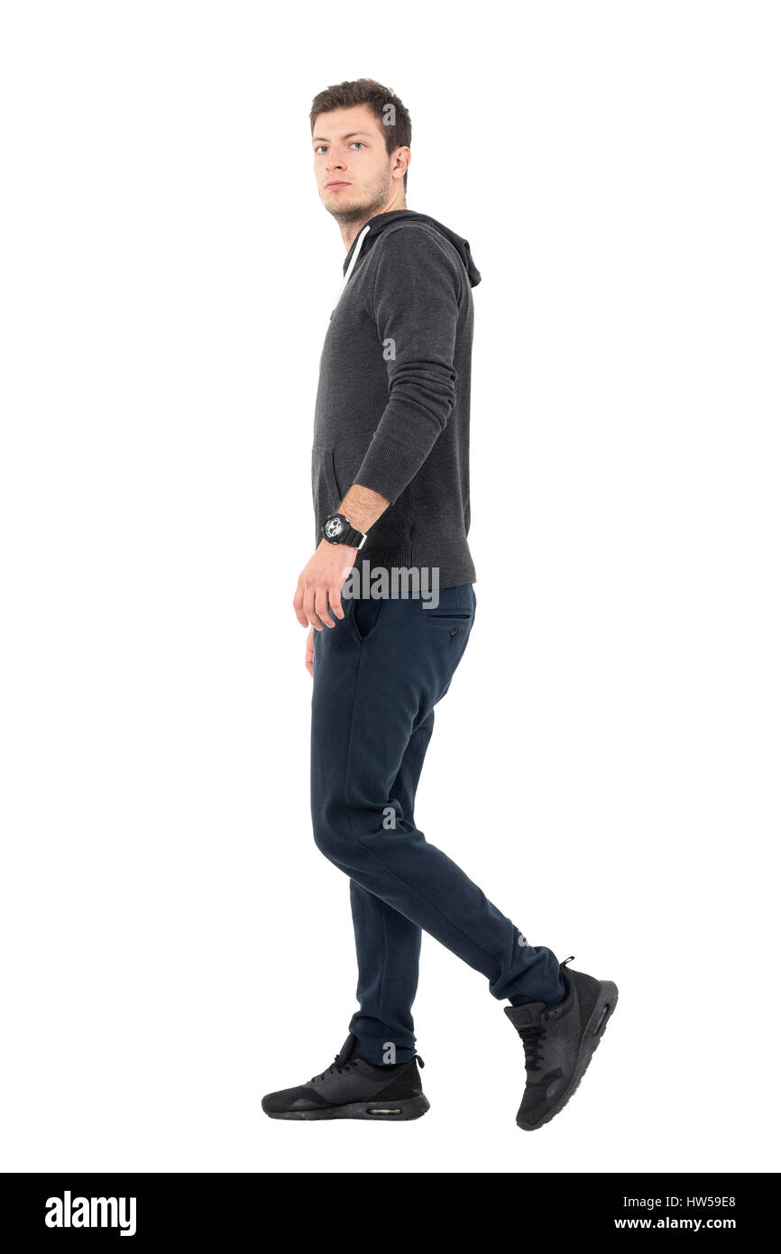 Man walking side view Cut Out Stock Images & Pictures - Alamy