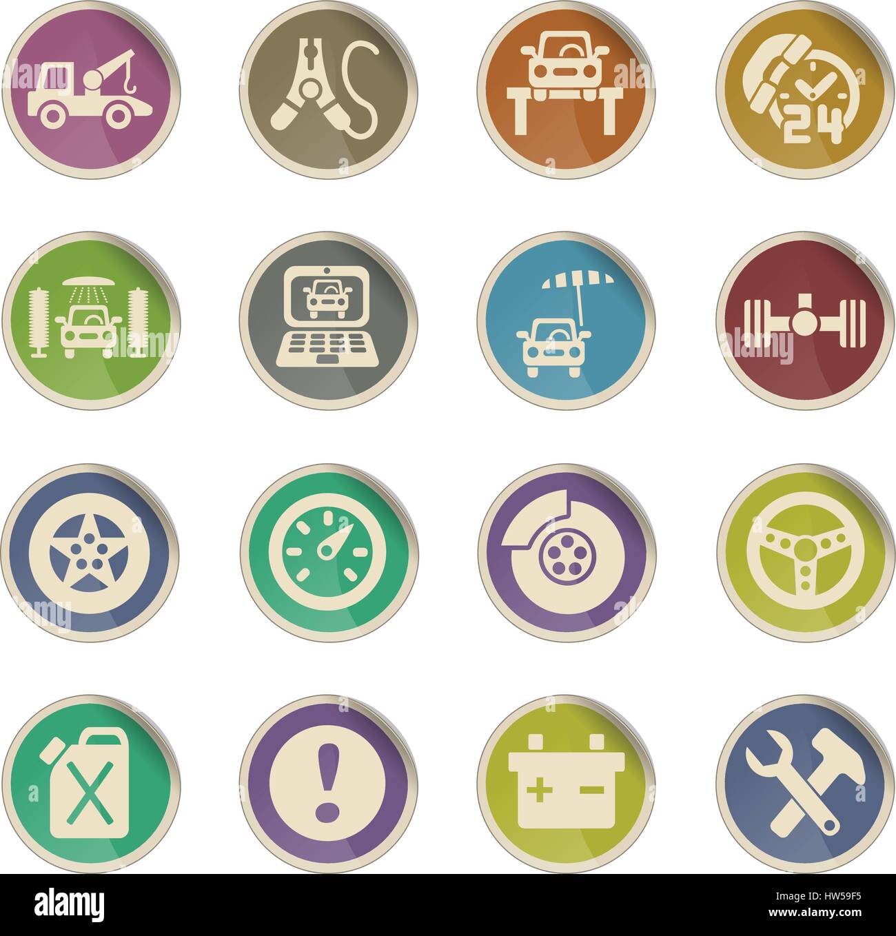 car service web icons for user interface design Stock Vector Image ...