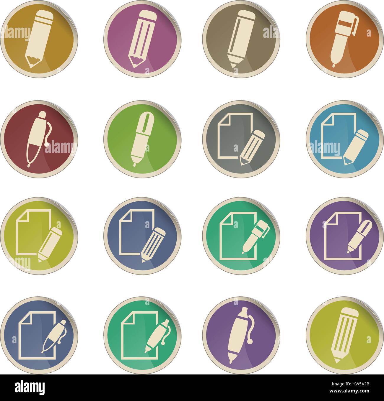 edit web icons on color paper labels Stock Vector Image & Art - Alamy