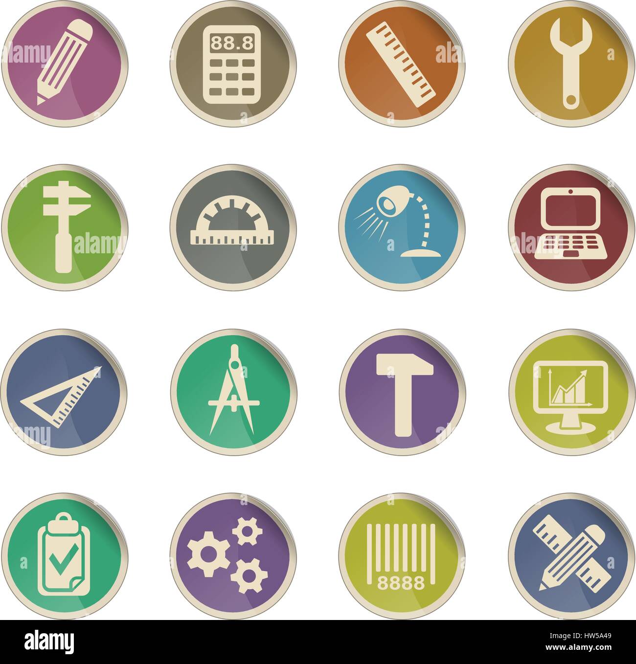 engineering web icons for user interface design Stock Vector Image ...