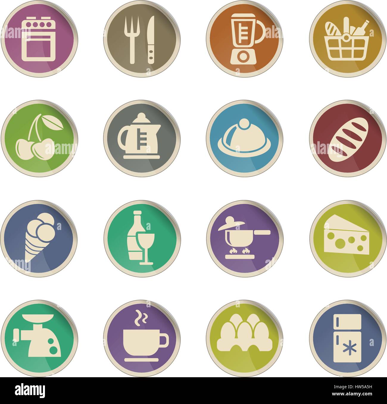 food and kitchen web icons for user interface design Stock Vector Image ...