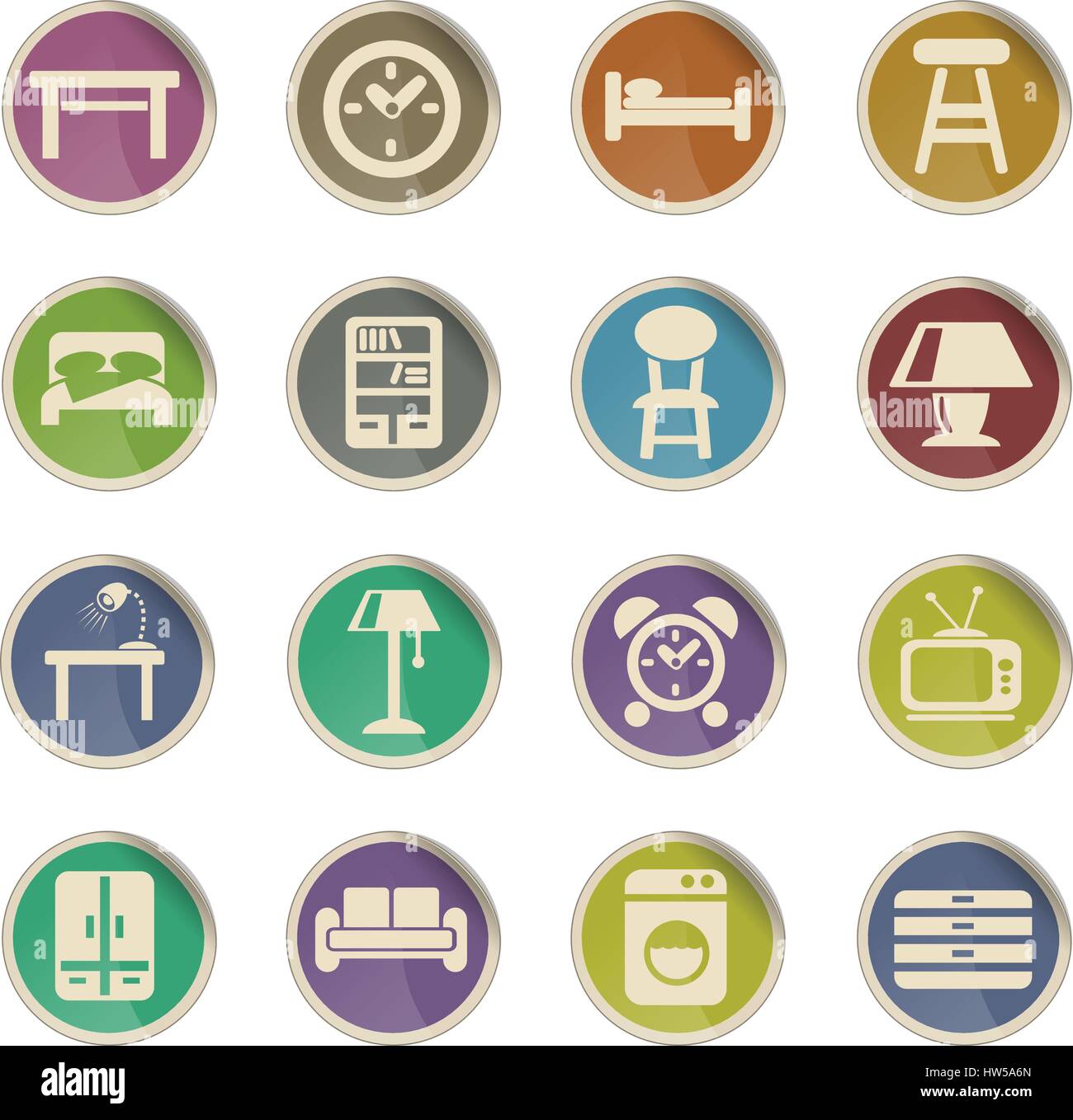 furniture web icons for user interface design Stock Vector Image & Art ...