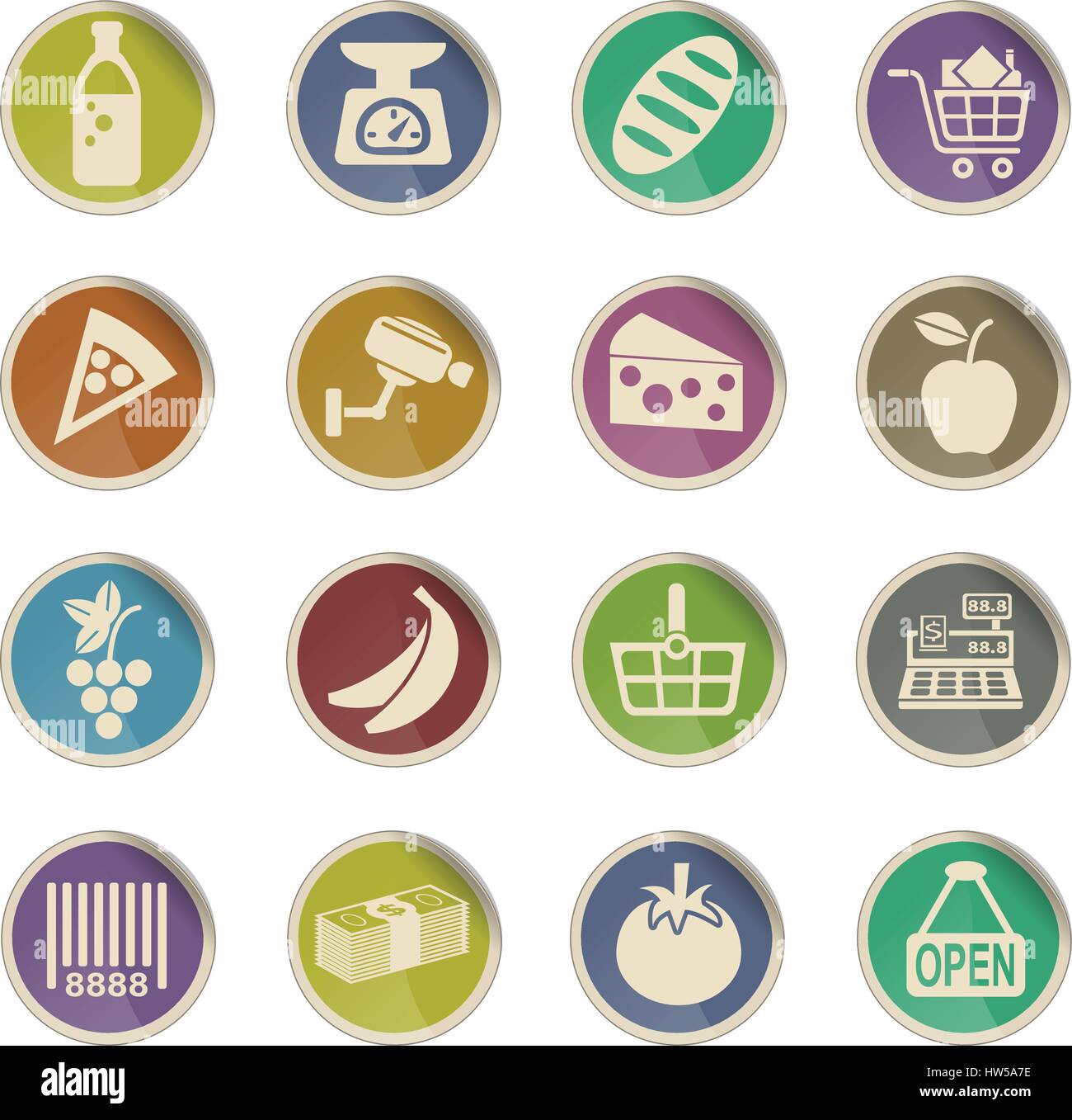 grocery store web icons for user interface design Stock Vector Image ...