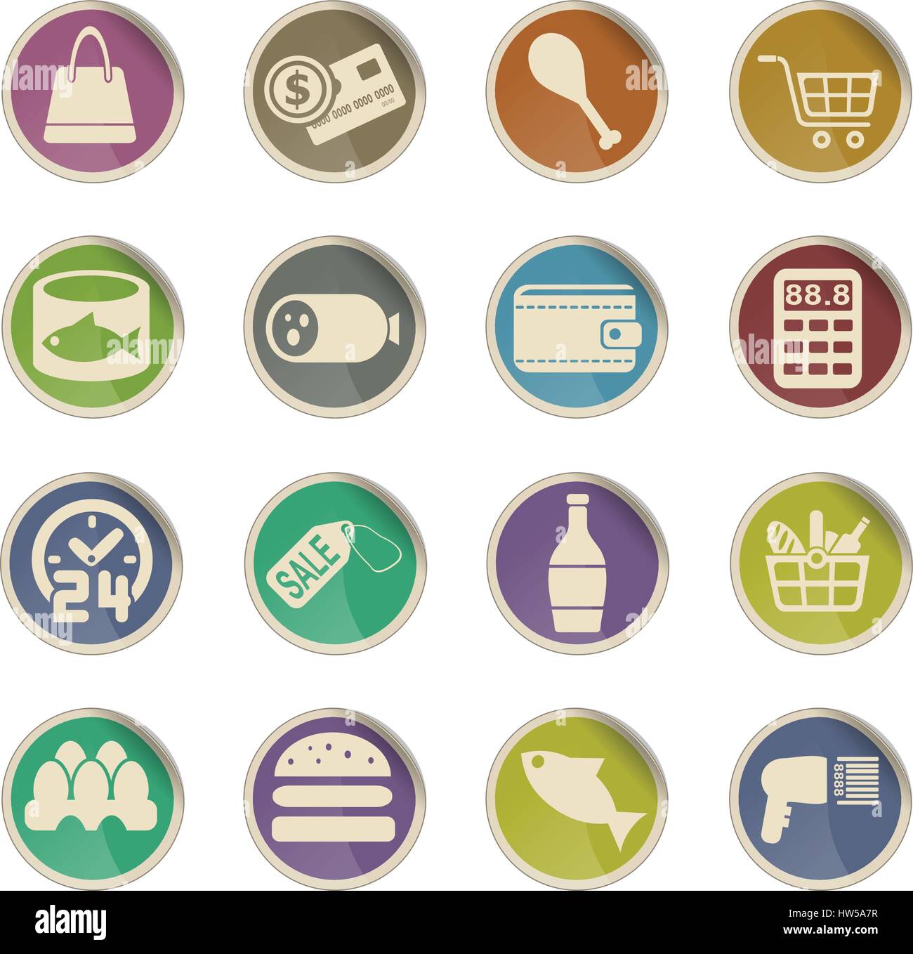grocery store web icons for user interface design Stock Vector Image ...