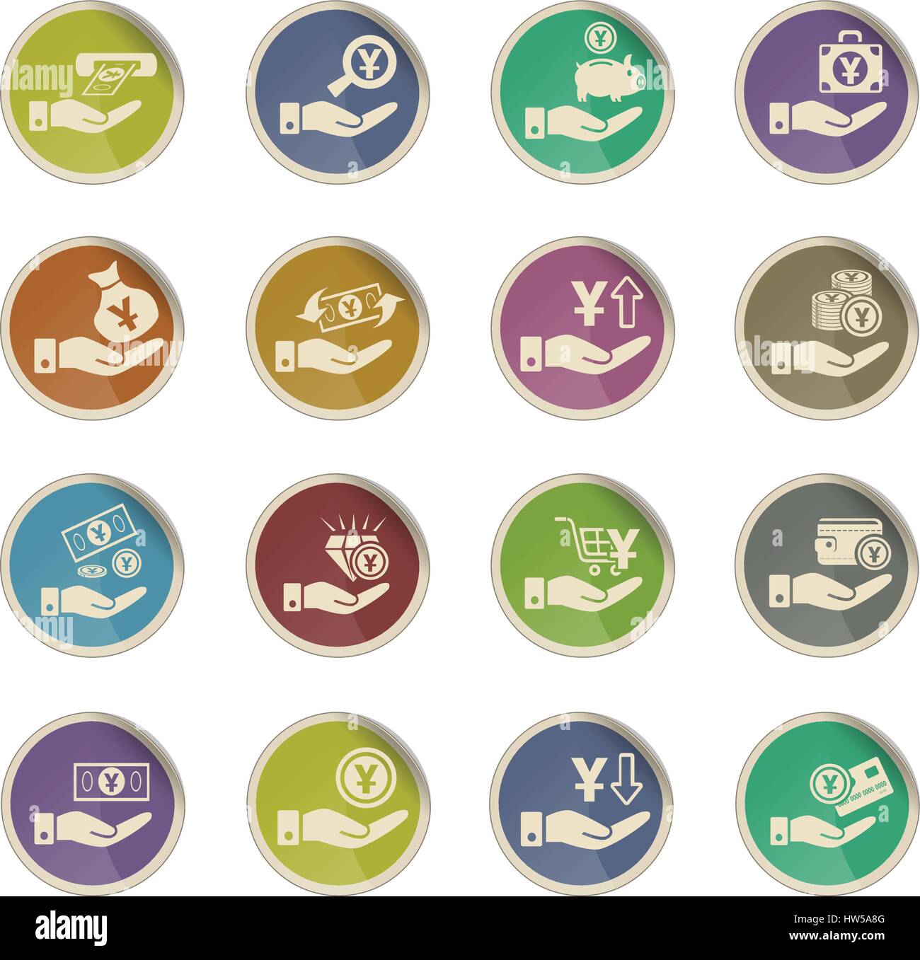 hand and money web icons for user interface design Stock Vector Image ...