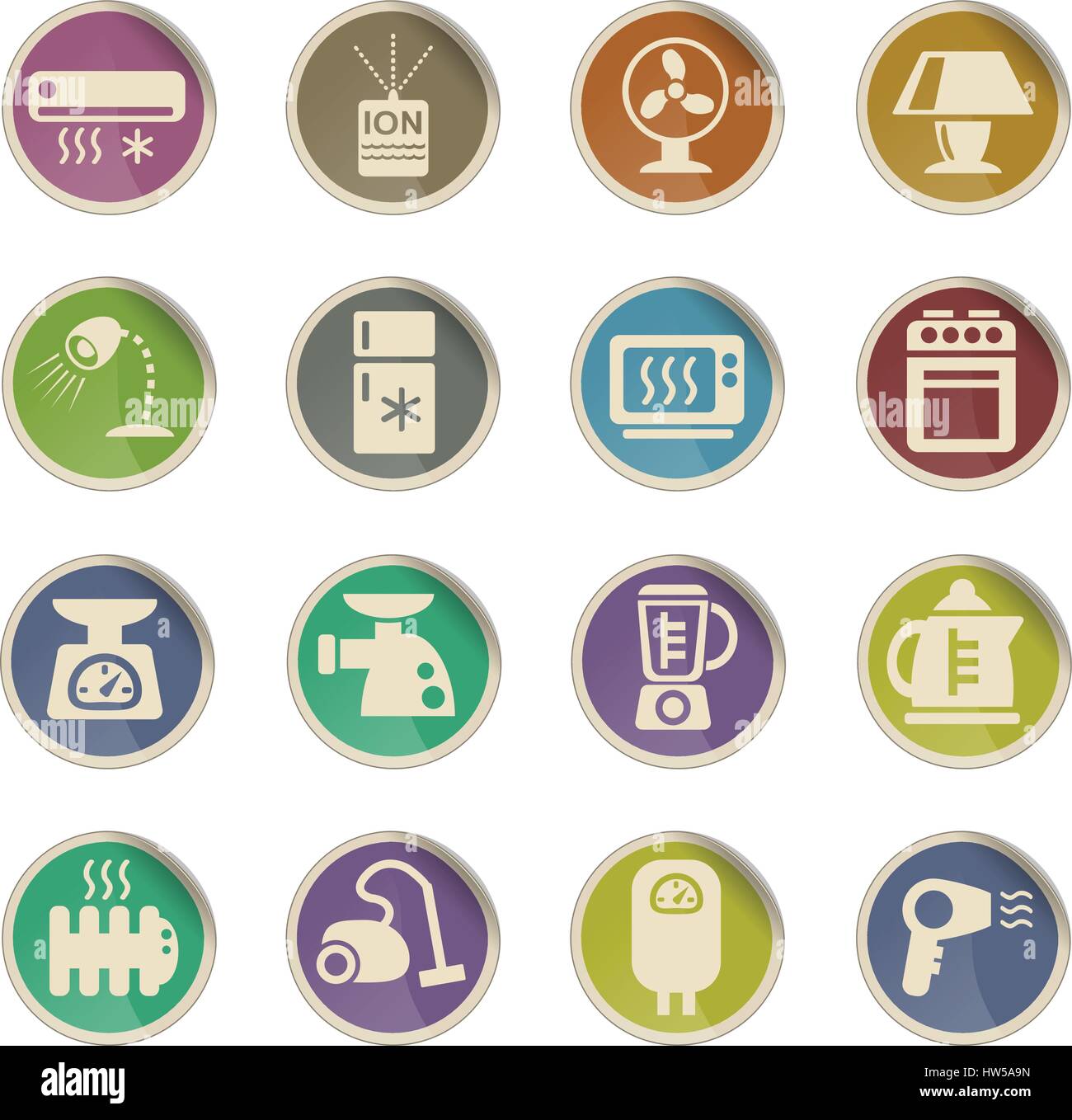 home appliances web icons for user interface design Stock Vector Image ...