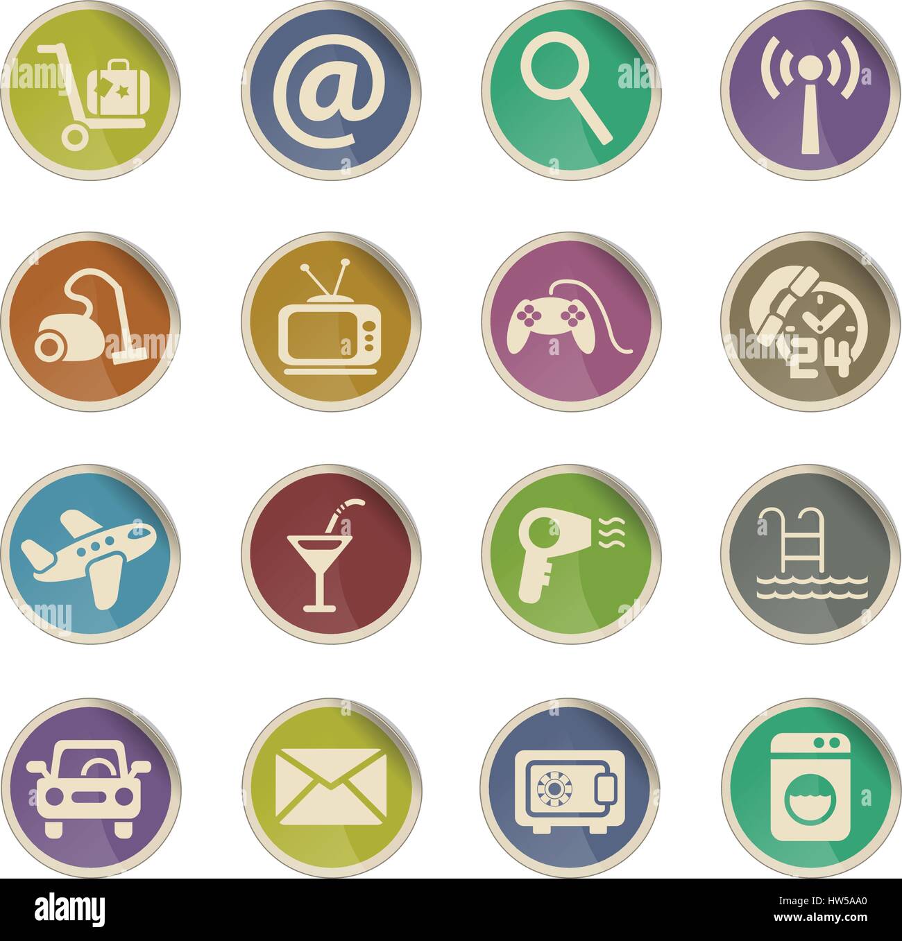 hotel service web icons for user interface design Stock Vector Image ...