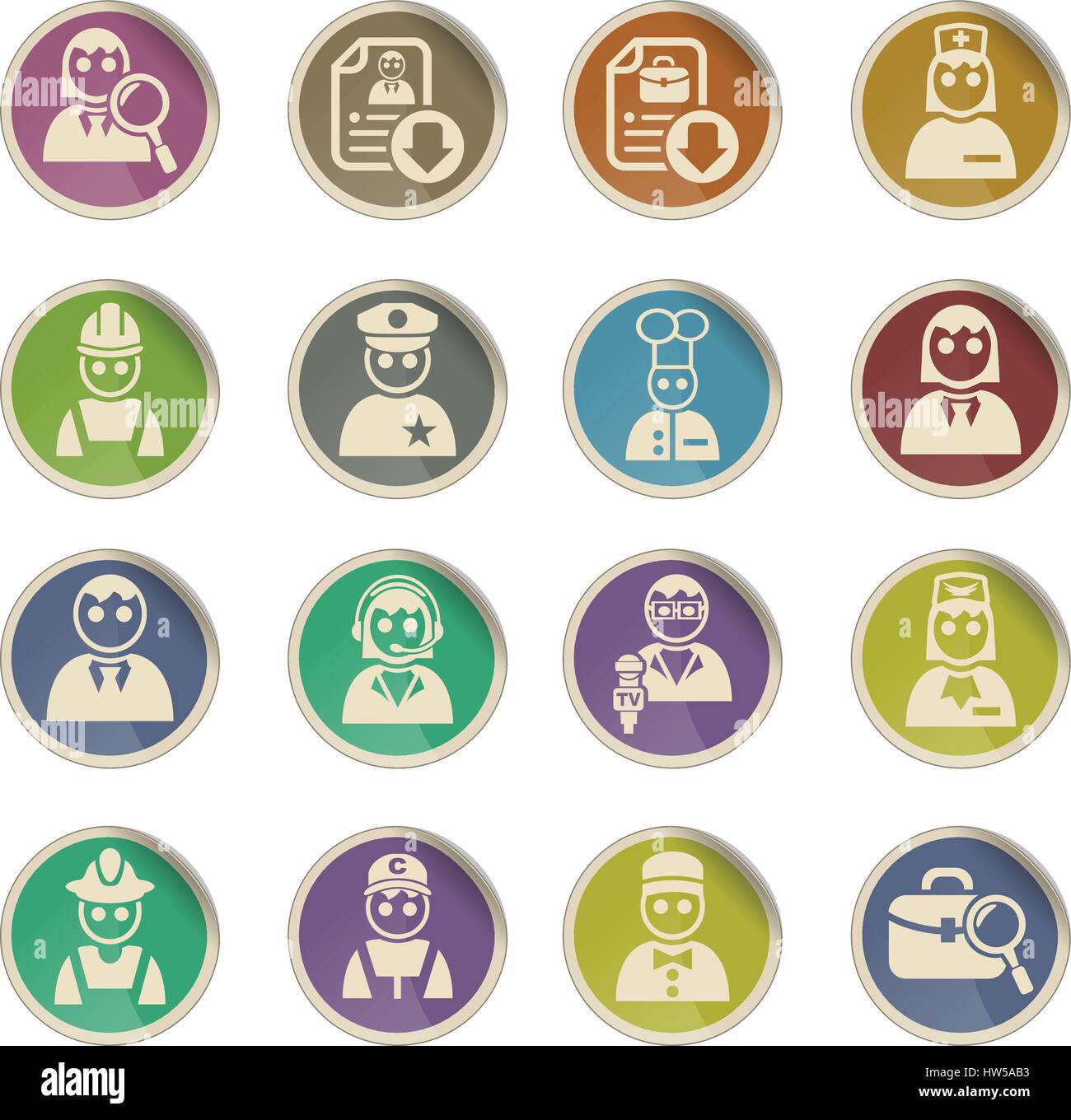 job search web icons on color paper labels Stock Vector Image & Art - Alamy