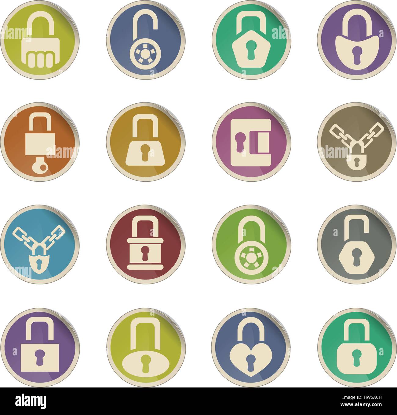 lock web icons for user interface design Stock Vector Image & Art - Alamy