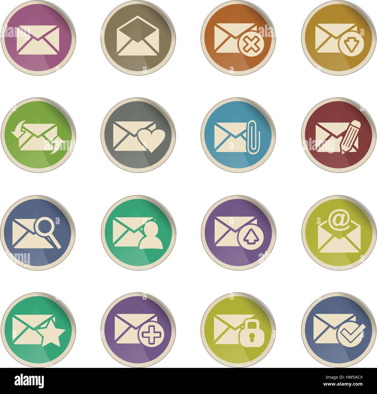 mail and envelope web icons for user interface design Stock Vector ...