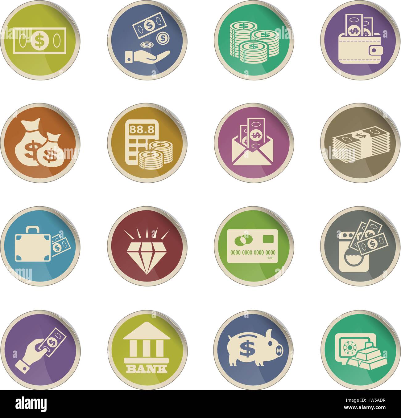 hand and money web icons for user interface design Stock Vector Image ...