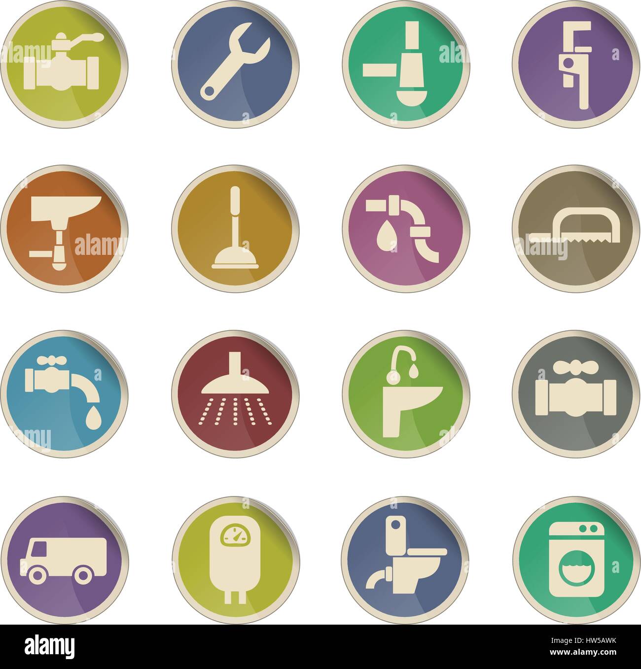 plumbing service web icons for user interface design Stock Vector Image ...