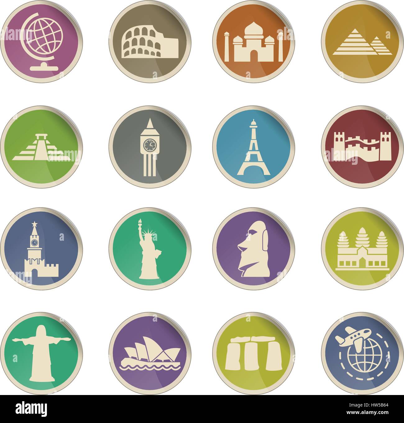 World wonders icon Cut Out Stock Images & Pictures - Alamy