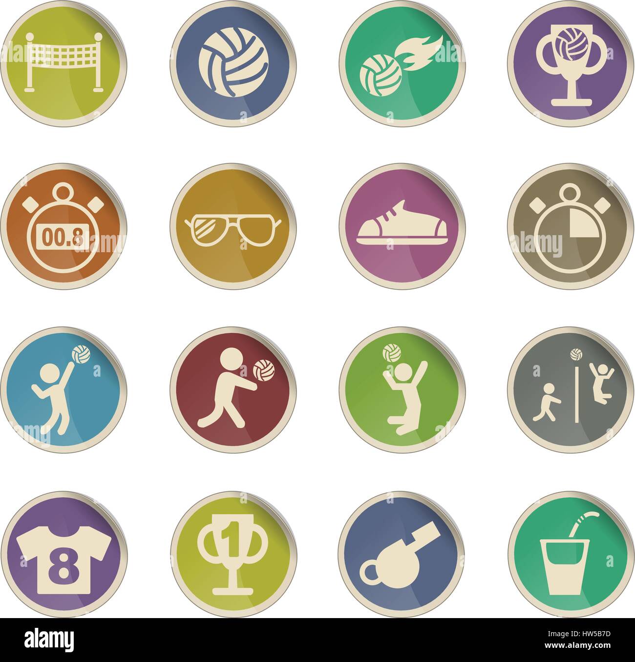 volleyball web icons for user interface design Stock Vector Image & Art ...