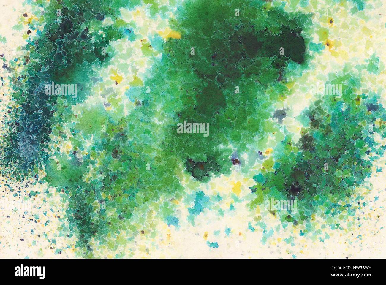 green watercolor spots abstract background Stock Photo - Alamy
