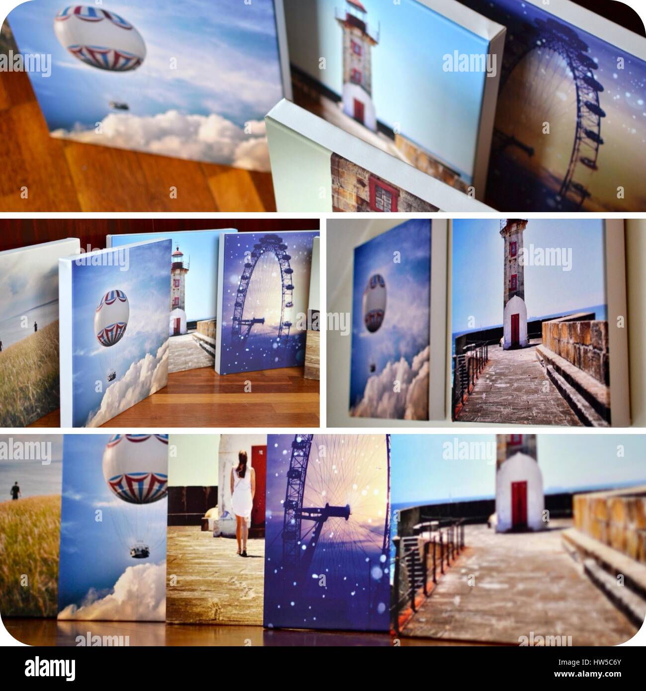 Montage of mounted photos Stock Photo - Alamy