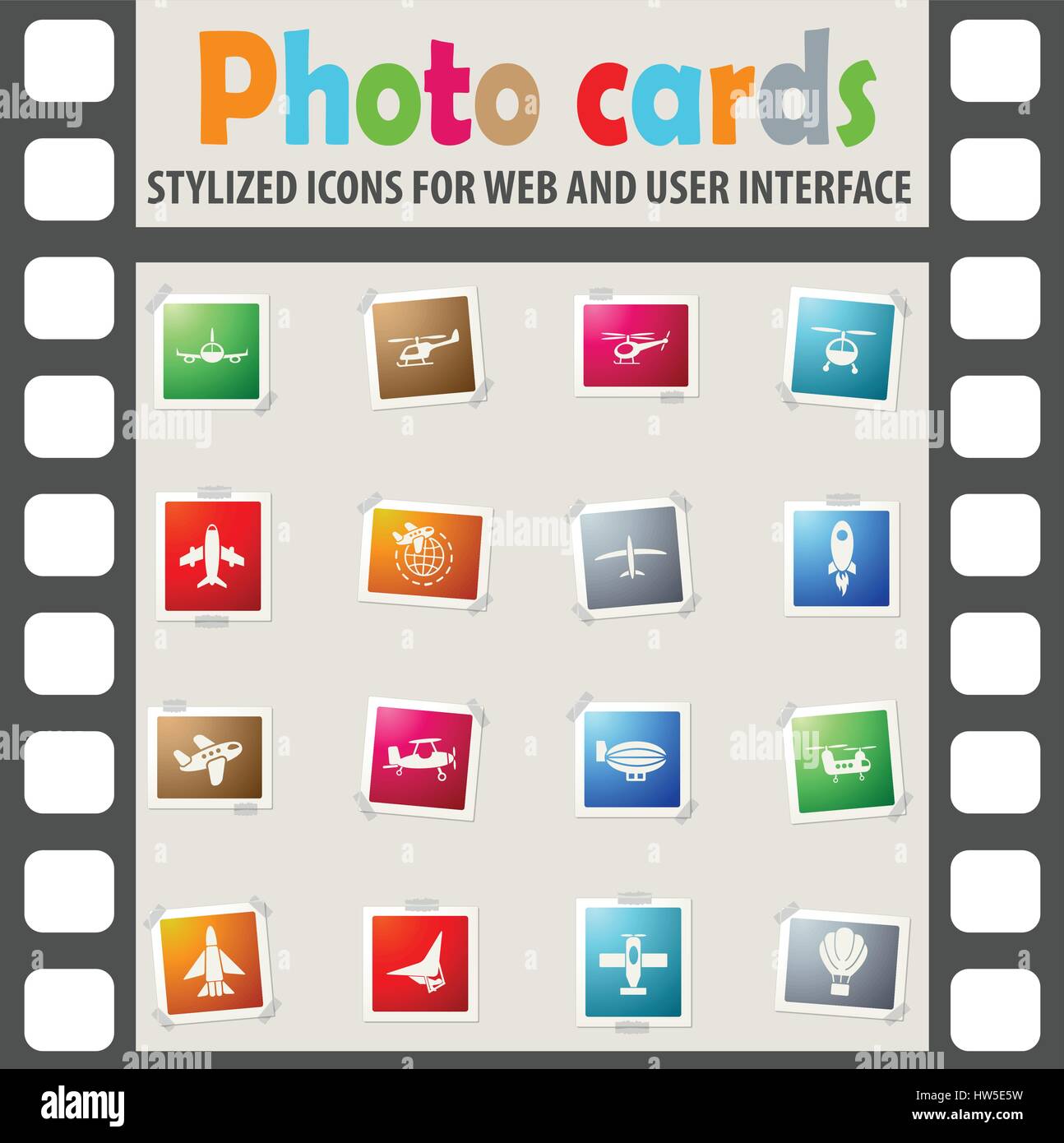 air transport web icons for user interface design Stock Vector Image ...