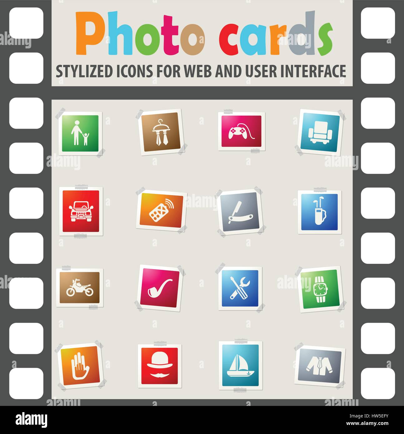 father day web icons for user interface design Stock Vector Image & Art ...