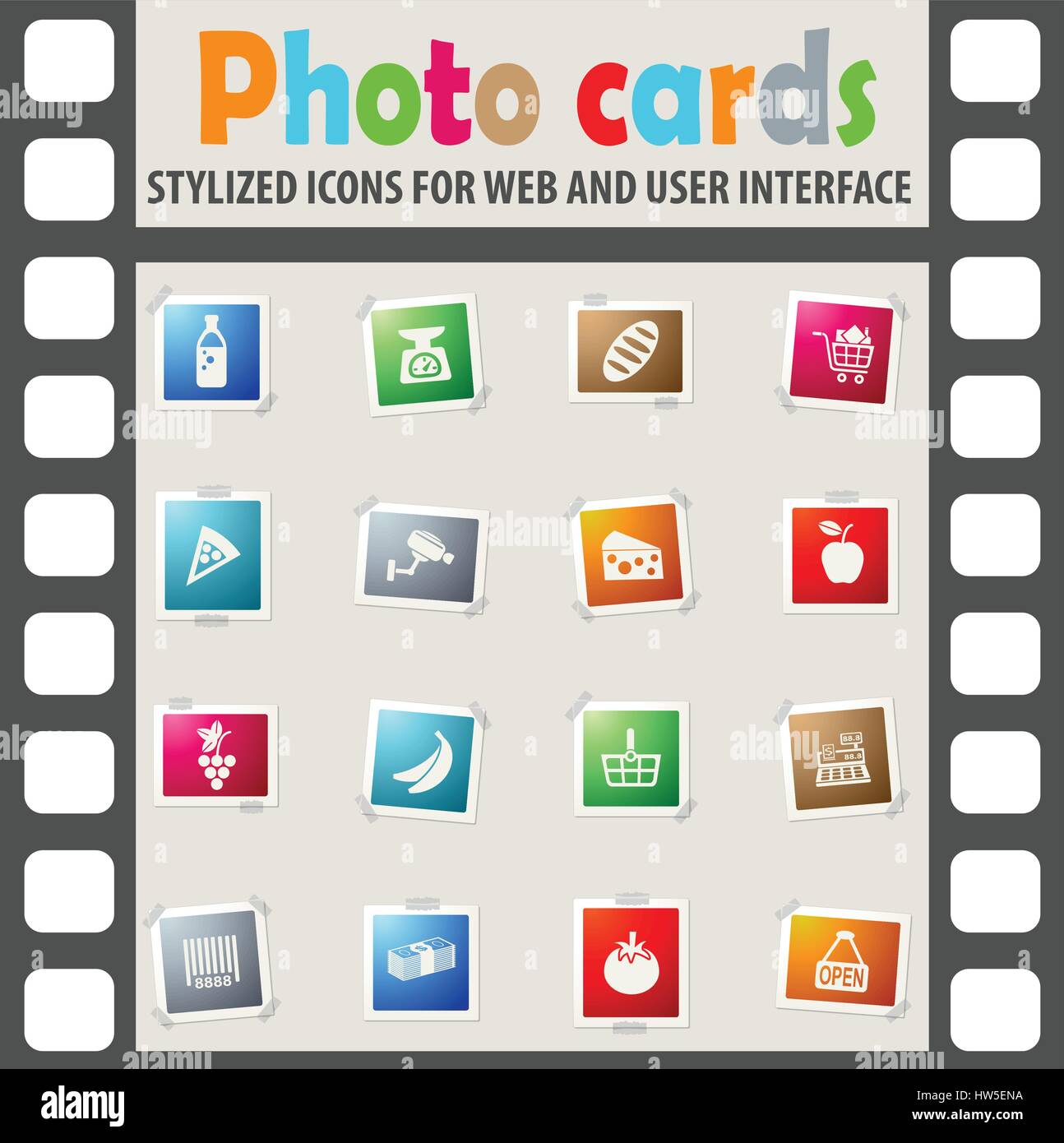 grocery store web icons for user interface design Stock Vector Image ...