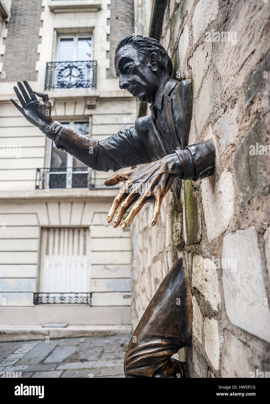 France, Paris, Montmartre. The man passing through the wall is a ...