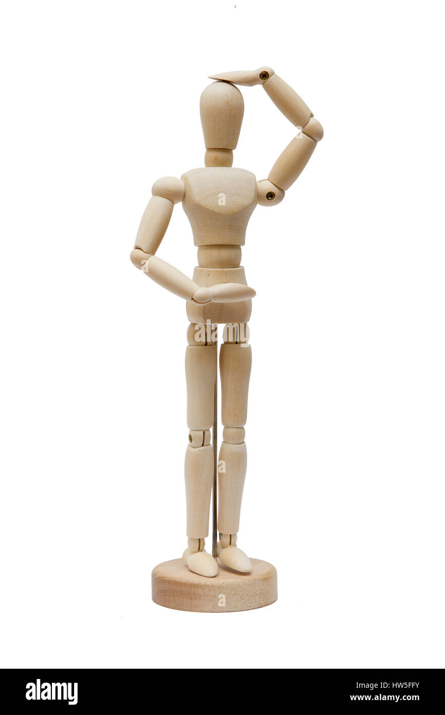 Wooden dummy isolated on a white background Stock Photo - Alamy