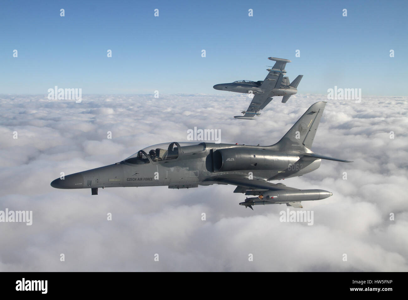 fighter planes L-159 Alca Stock Photo - Alamy