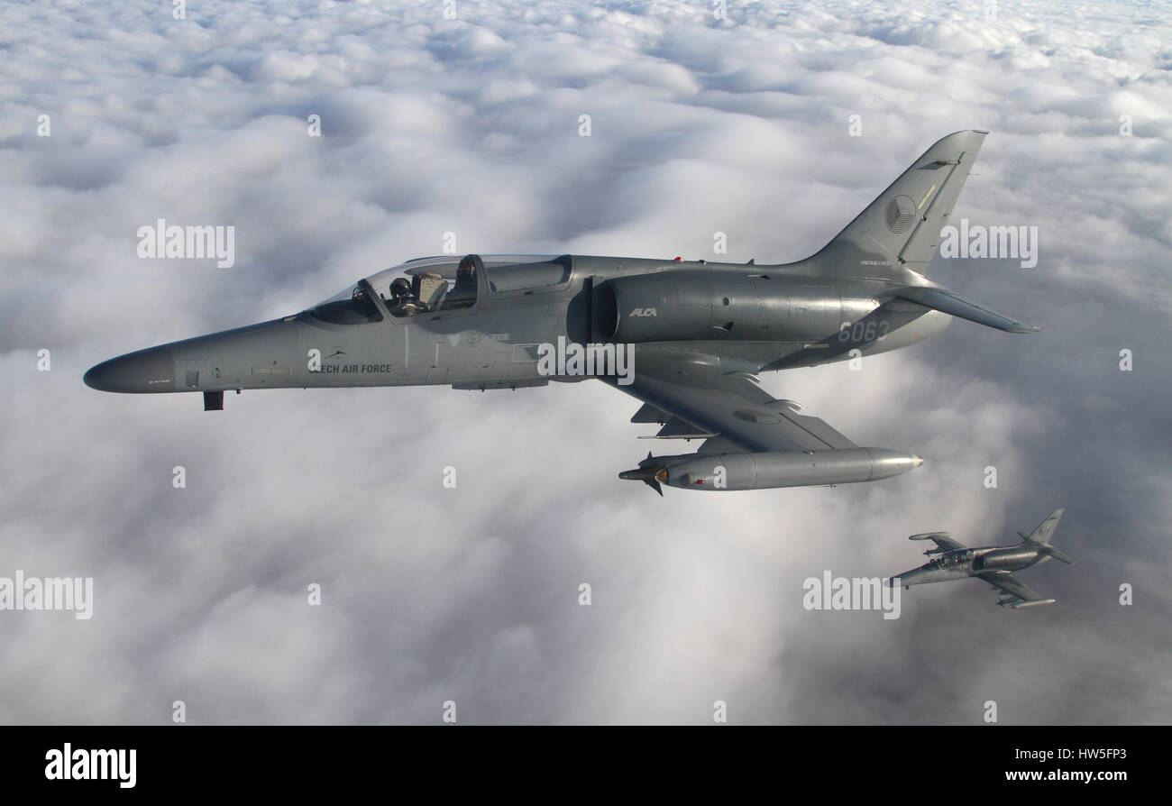 fighter planes L-159 Alca Stock Photo - Alamy