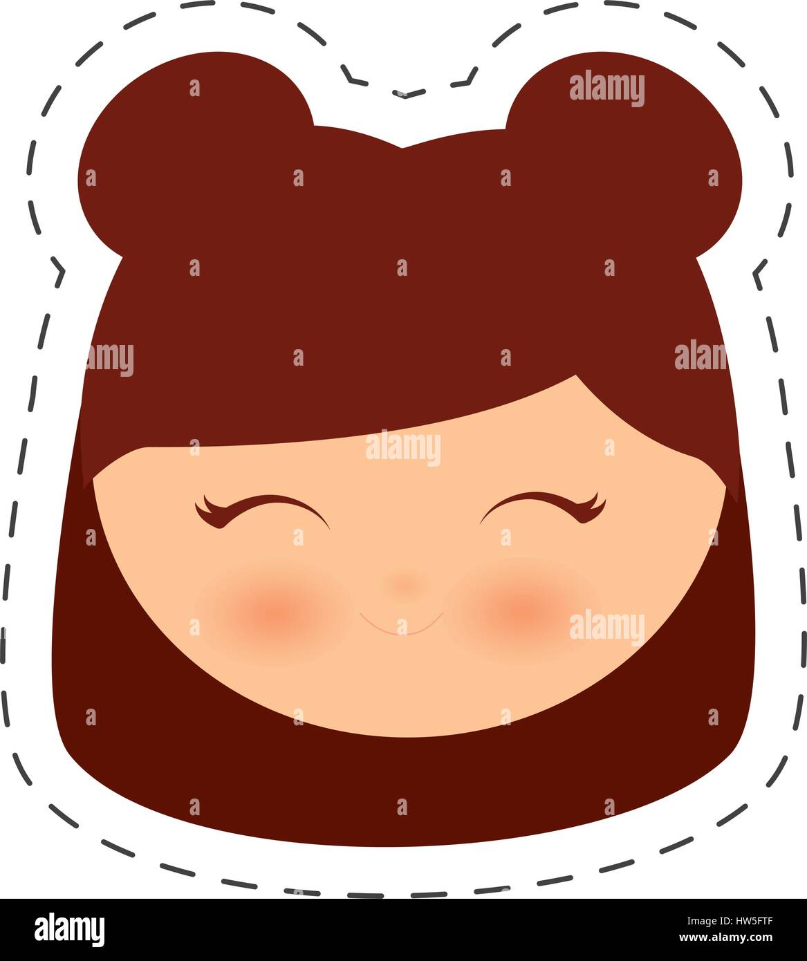 anime face girl cartoon - cut line Stock Vector Image & Art - Alamy