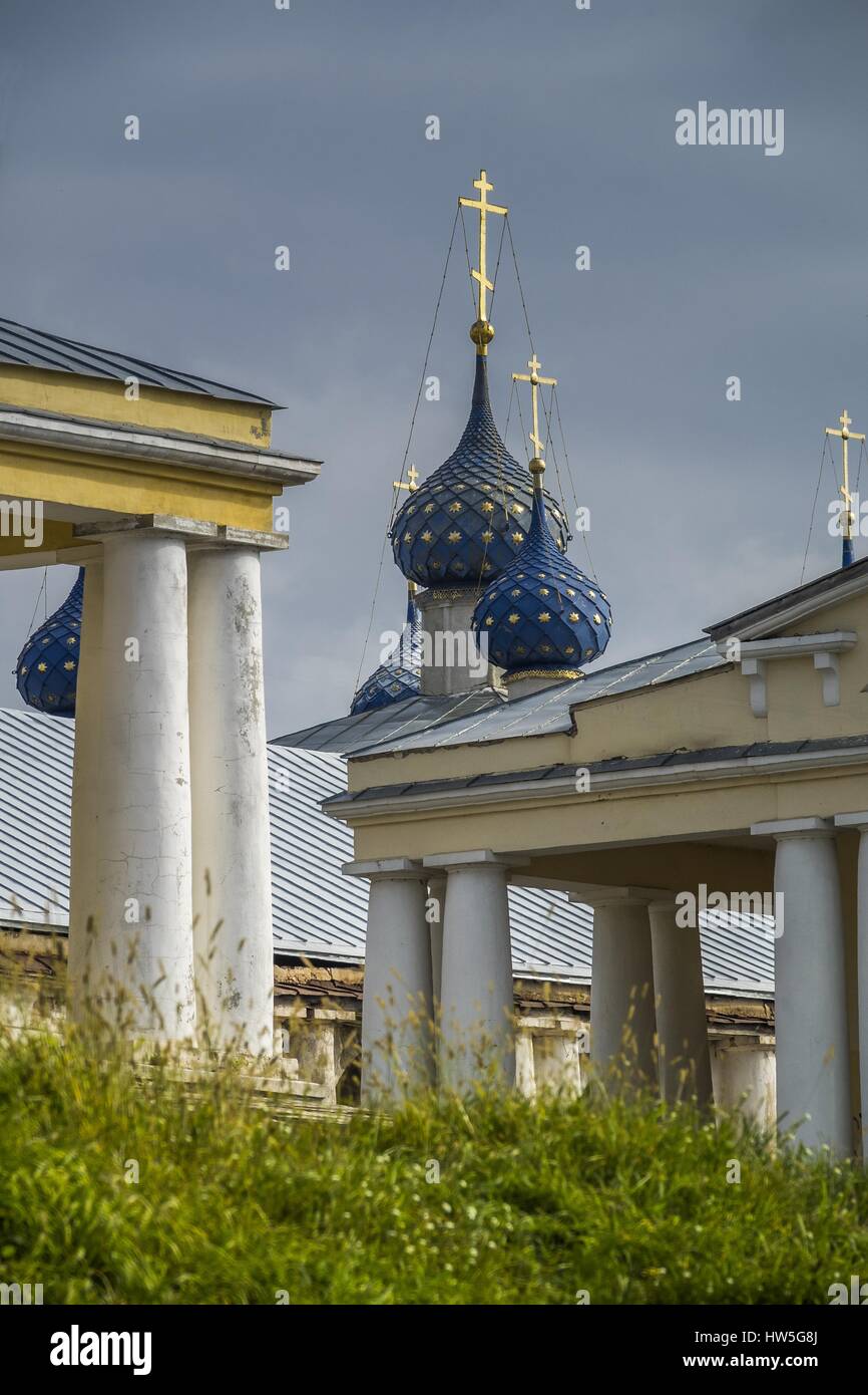 Russia, Ryazan Region, Kasimov. Old retail gallery (19th century) and ...