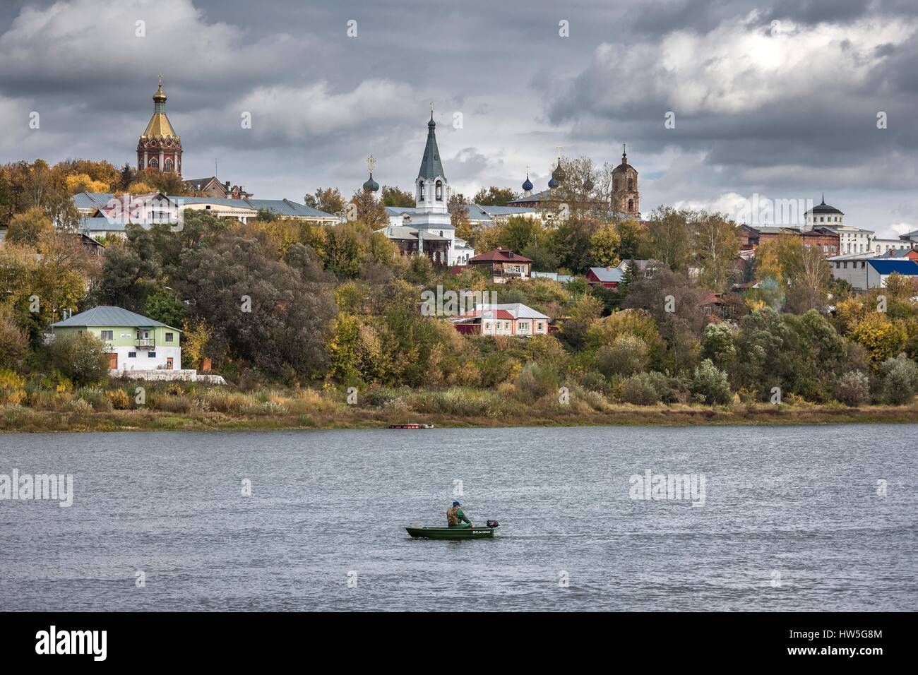 Russia, Ryazan Region, Kasimov. View of Kasimov and Oka River Stock ...