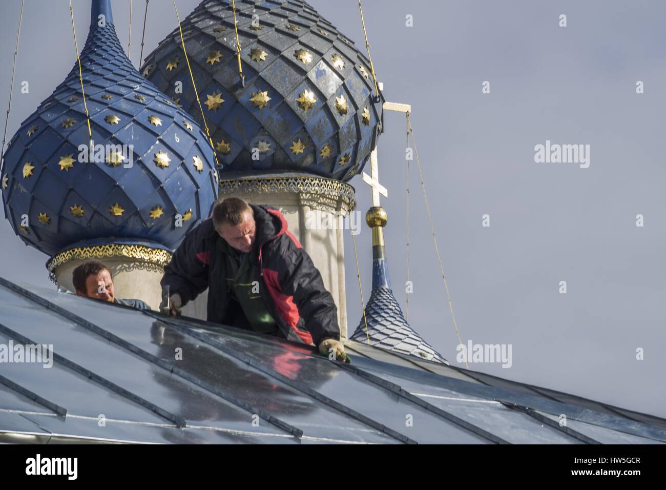 Russia, Ryazan Region, Kasimov. Old retail gallery (19th century) and ...