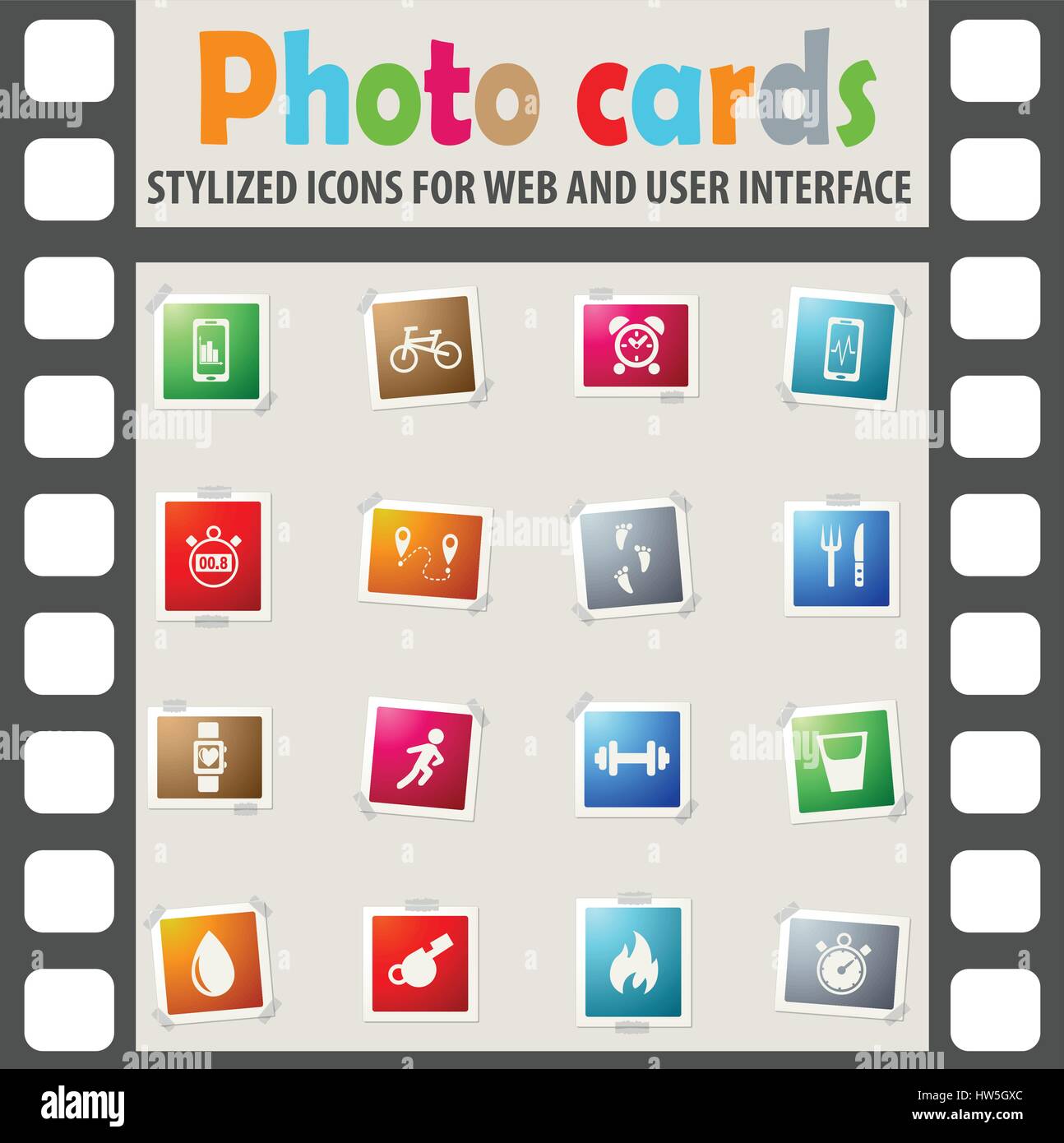 monitoring apps web icons for user interface design Stock Vector Image ...