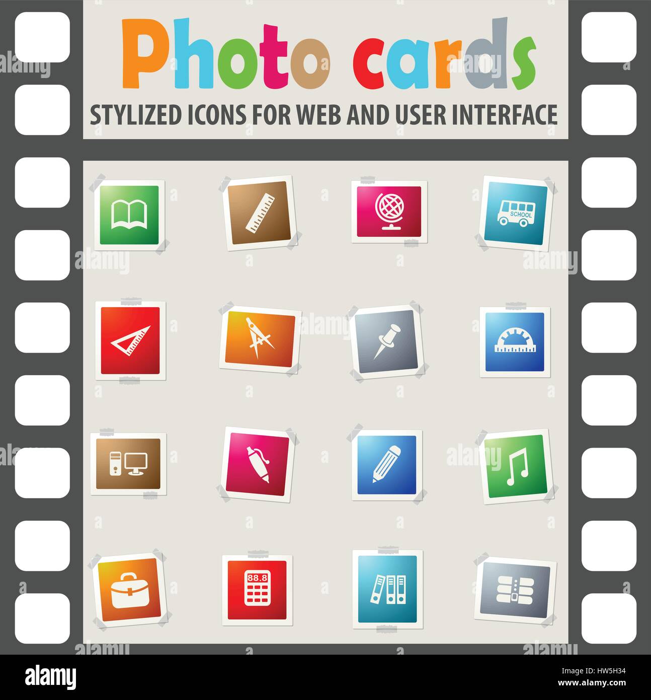 school web icons for user interface design Stock Vector Image & Art - Alamy