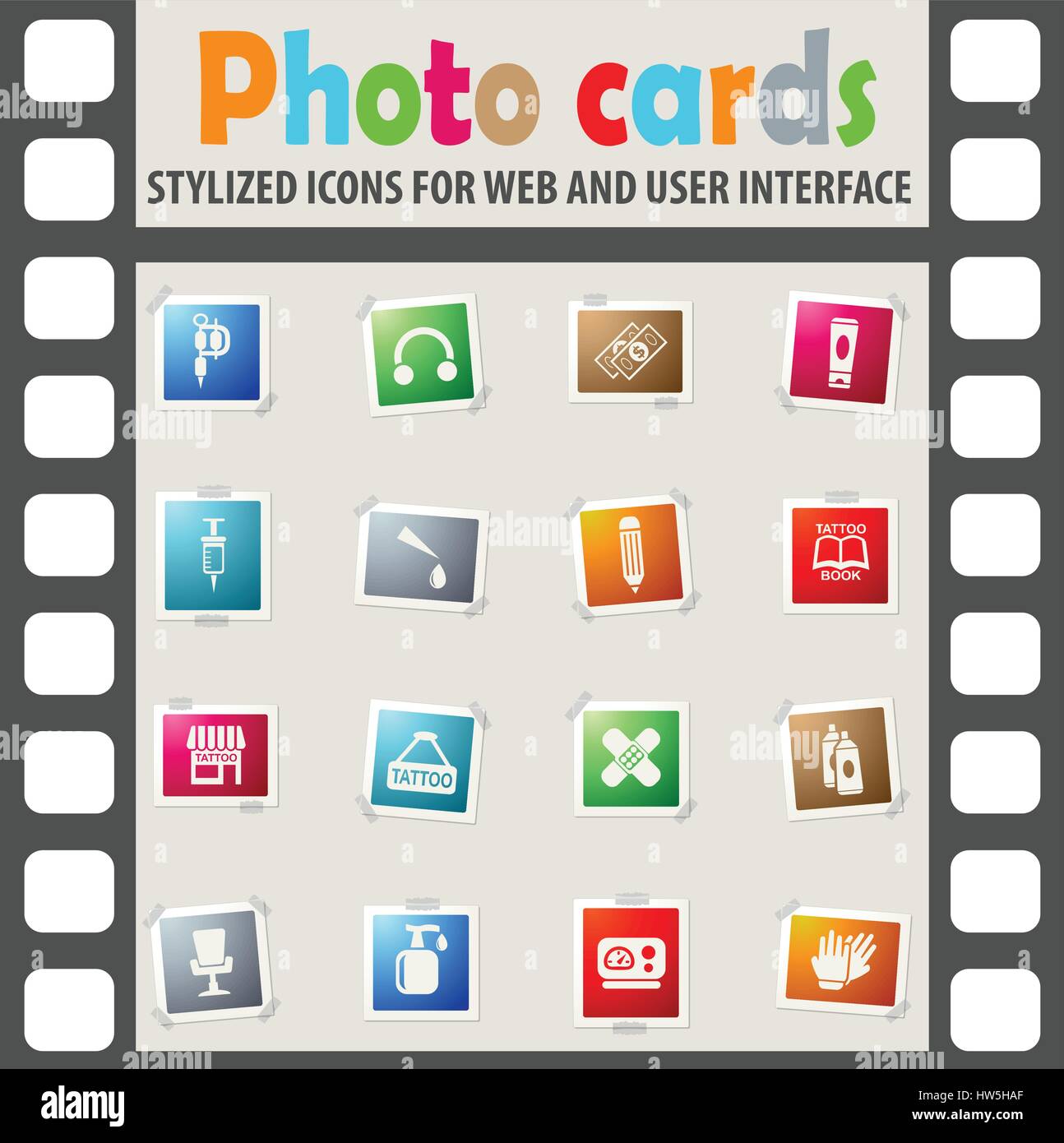 tattoo salon web icons for user interface design Stock Vector Image ...