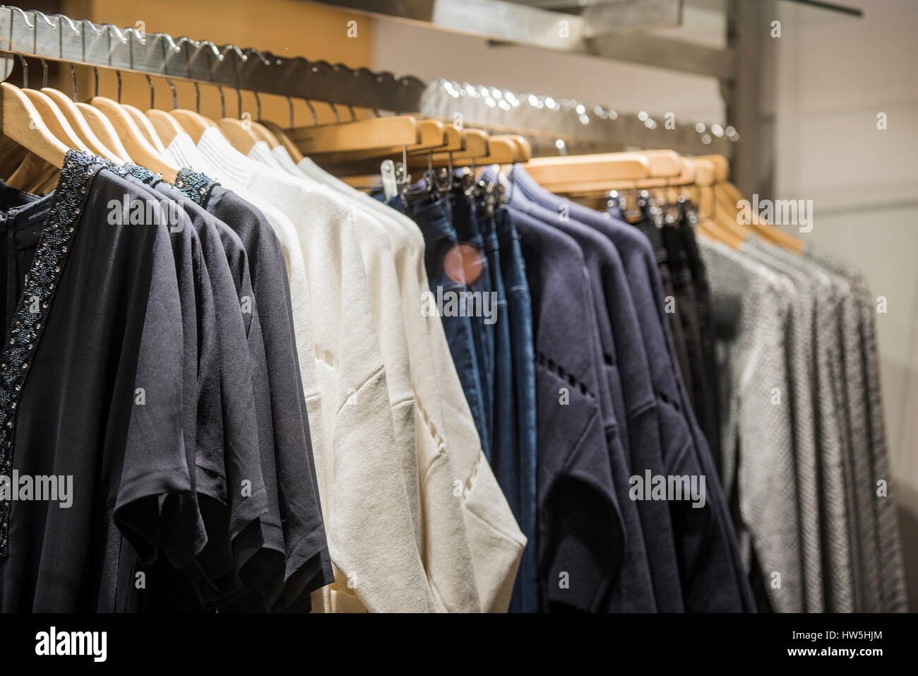 Casual clothing in a retail store Stock Photo - Alamy