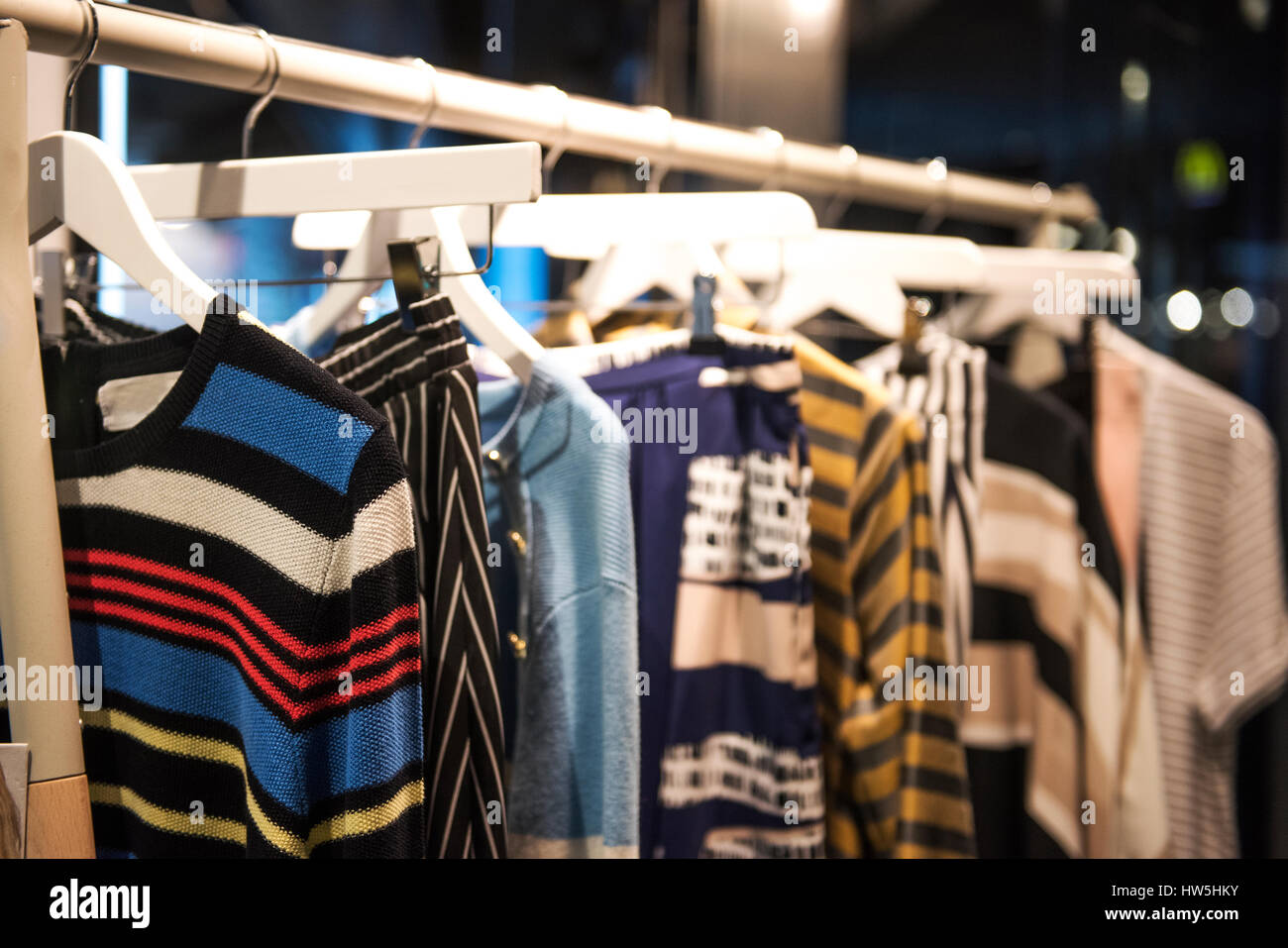Casual clothing in a retail store Stock Photo - Alamy