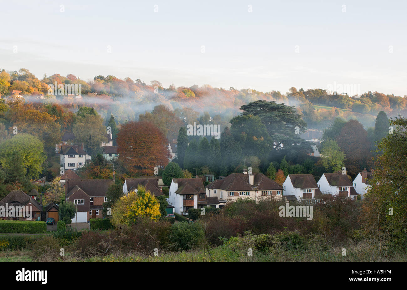 Suburban Housing estate at Woodmansterne, Banstead near Croydon in ...