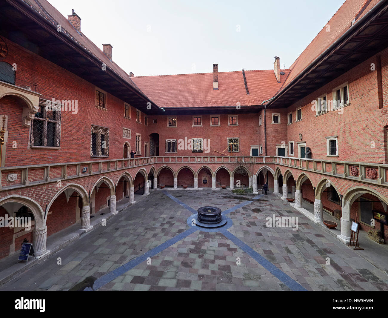 Krakow courtyard of the Collegium Maius Academy University where ...