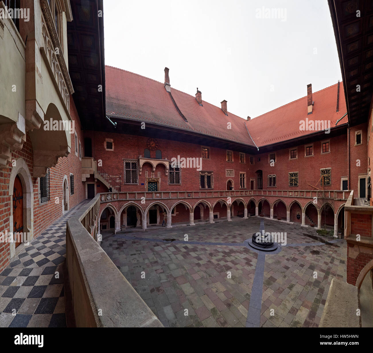 Krakow courtyard of the Collegium Maius Academy University where ...