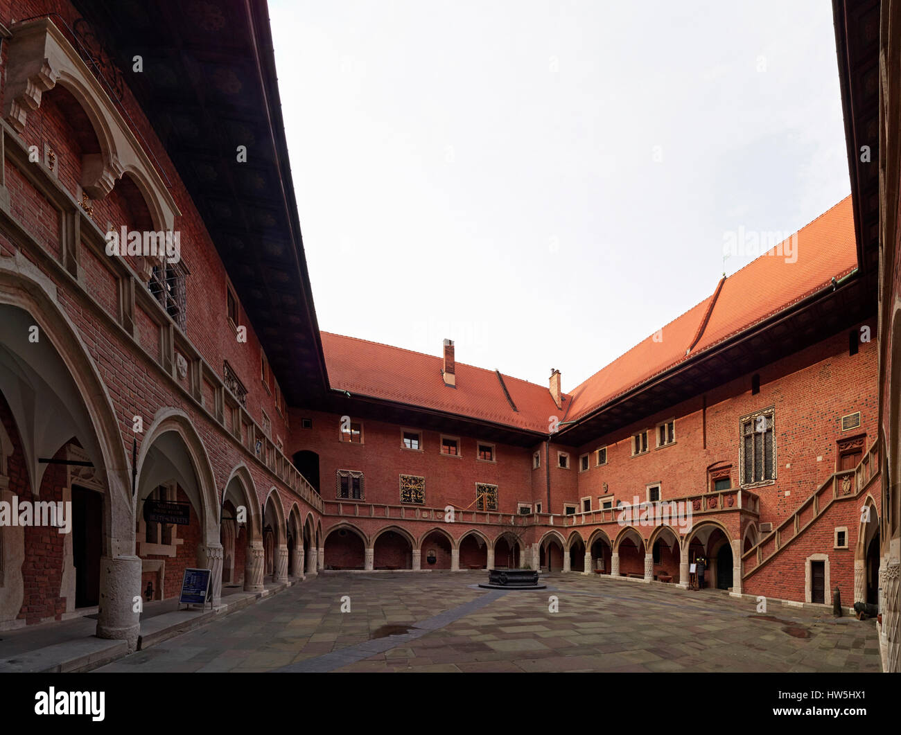 Krakow courtyard of the Collegium Maius Academy University where ...