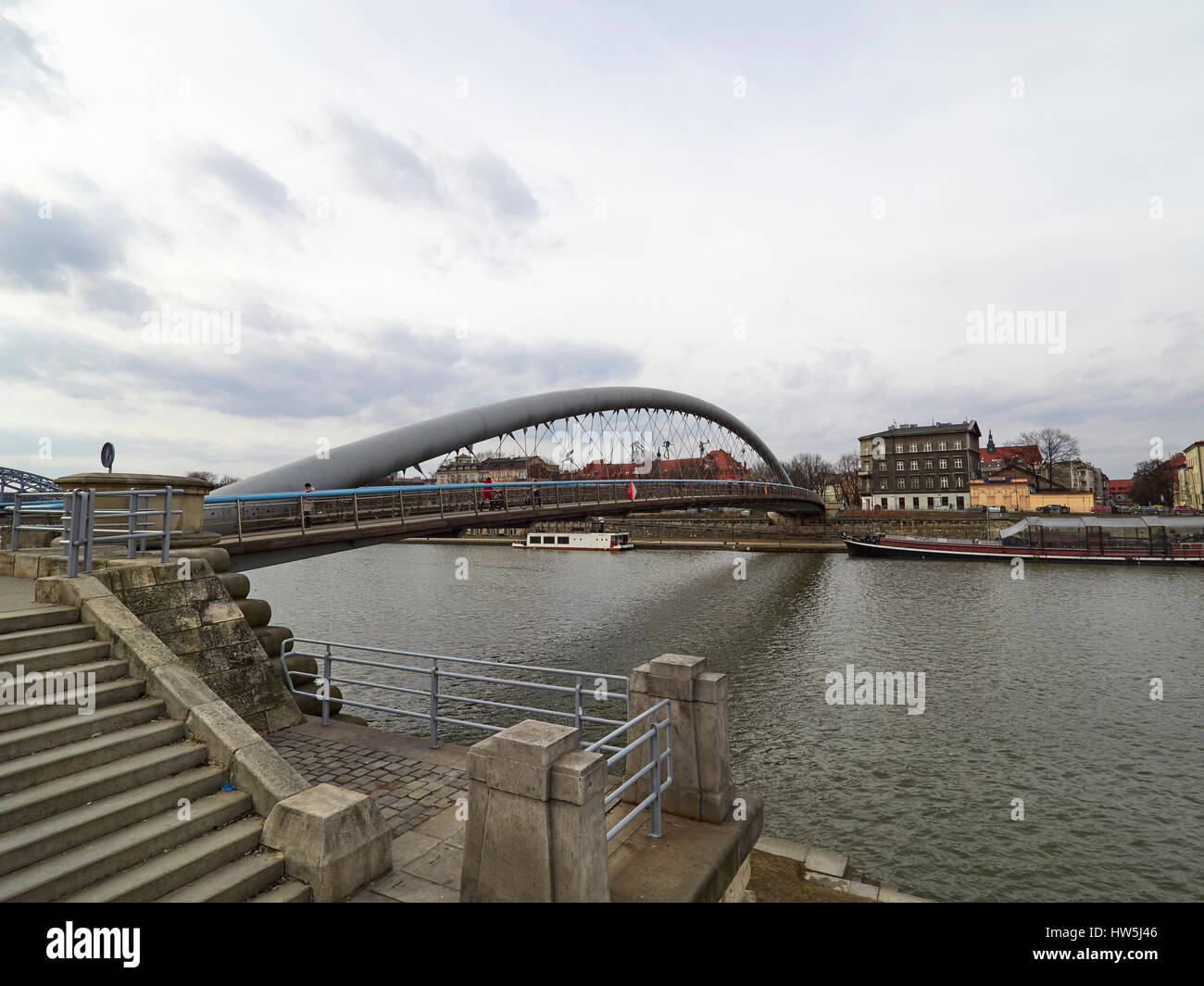 Krakow the Father Bernatek Footbridge linking the districts of ...
