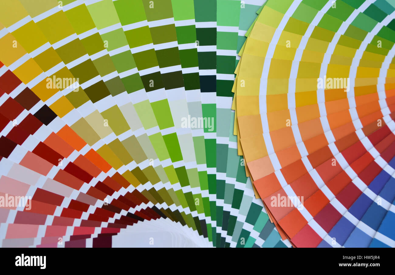 Close up of a pantone color catalog Stock Photo - Alamy