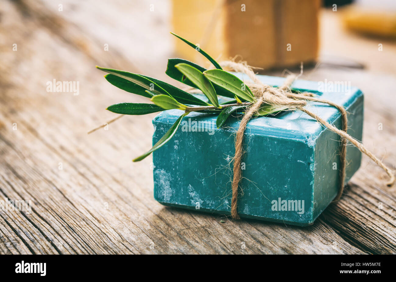 Natural handmade soap bar on wooden background Stock Photo - Alamy